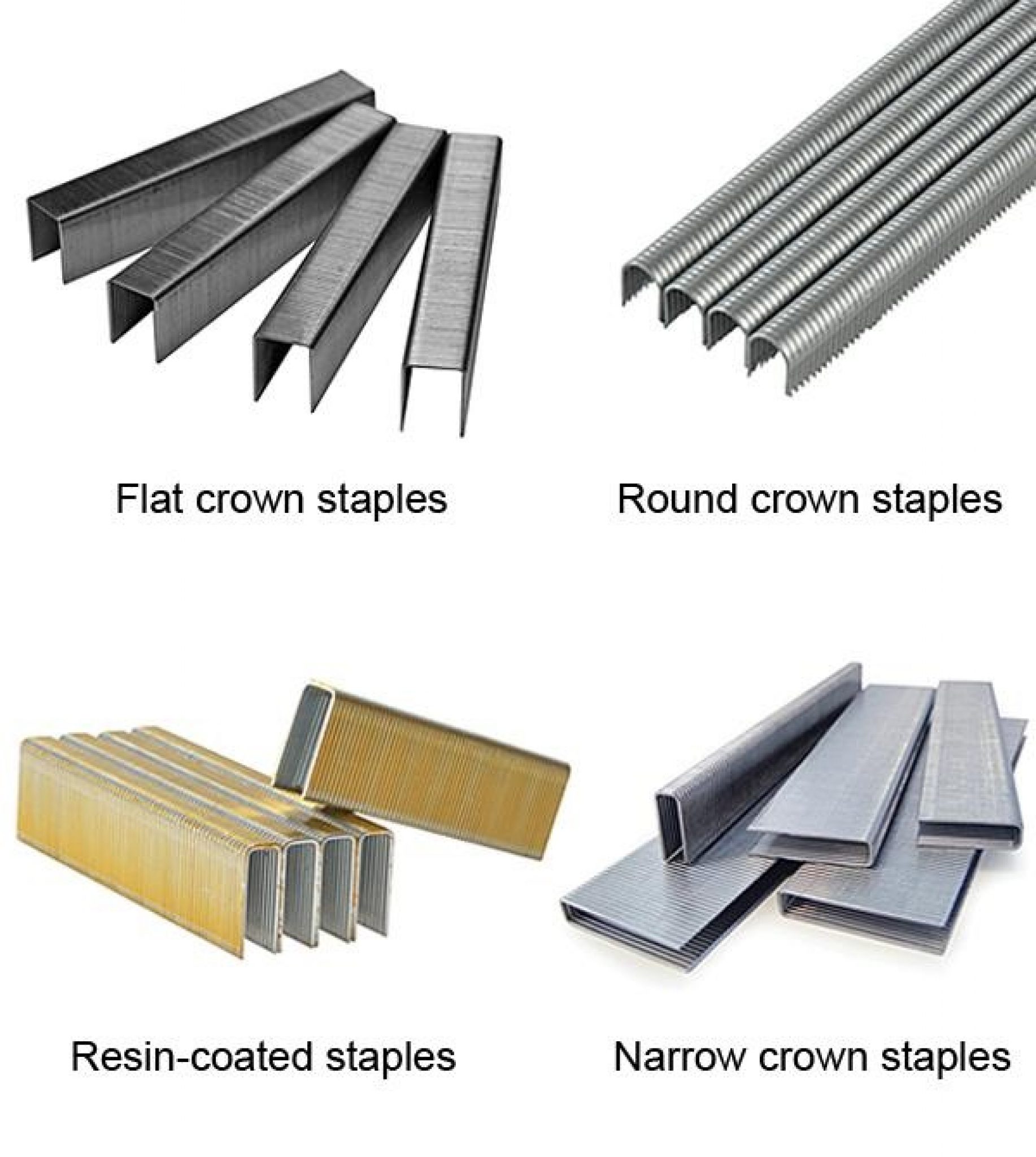 Four different staple types - Wonkee Donkee Tools